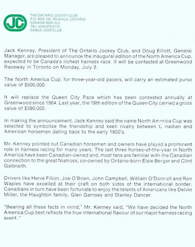 SC Rewind: Remembering The First North America Cup | Standardbred Canada